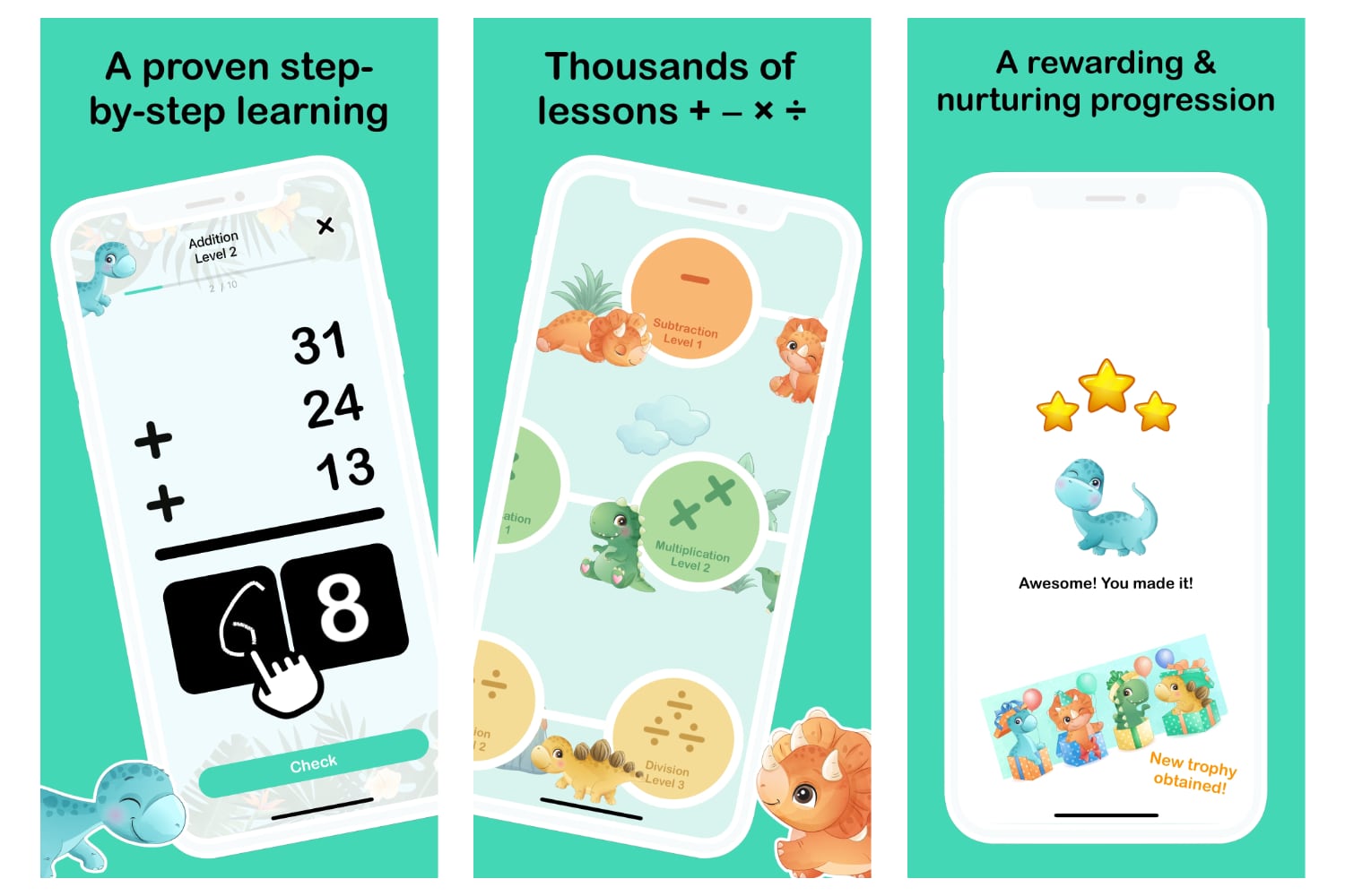 Dino Math | Kids Math Games • Millefeuille Agency